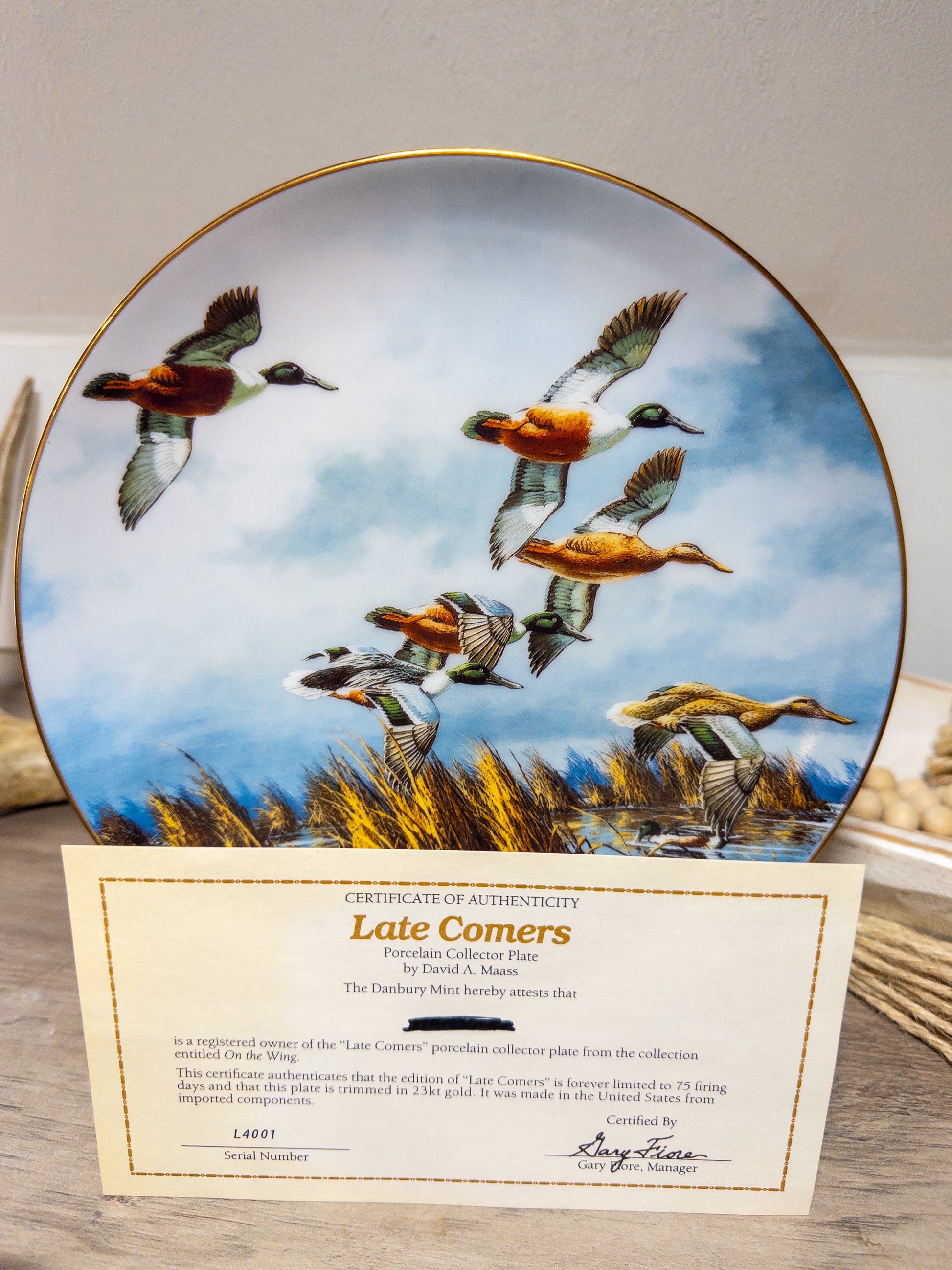 Late Comers Northern Shoveler Duck Collector Plate by David A. Maass ...