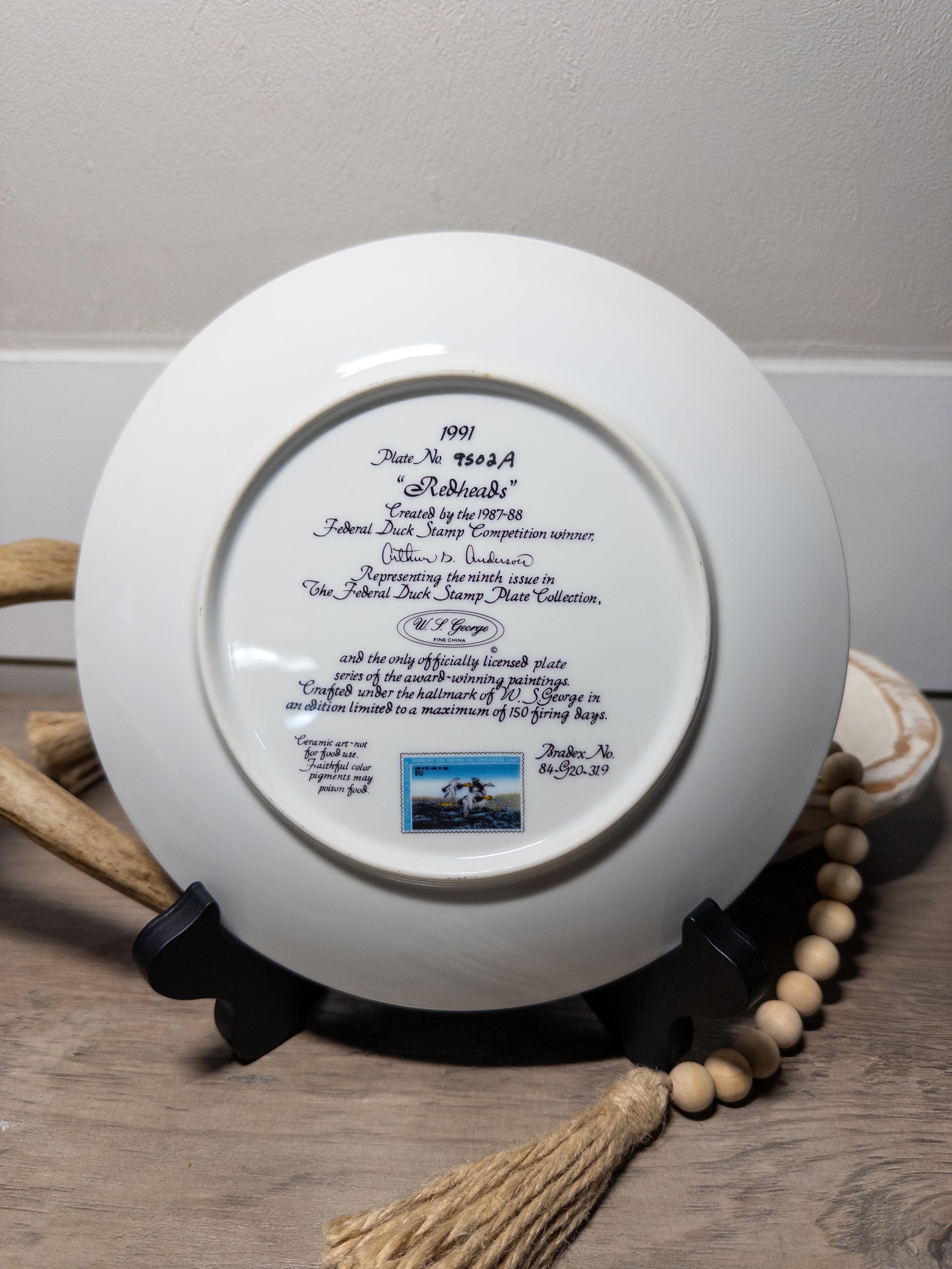 Redheads Federal Duck Stamp Plate 1991 Arthur D. Anderson W.S. George ...